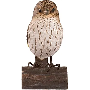 WILDLIFEGARDEN Wildlife Garden Pine Siskin DecoBird, Artisanal Hand-Carved Wood Replica, Ornithologist Approved Life-Like Figurine Designed in Sweden