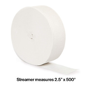 Creative Converting Touch of Color Crepe Paper Streamer Roll, 81-Feet, White