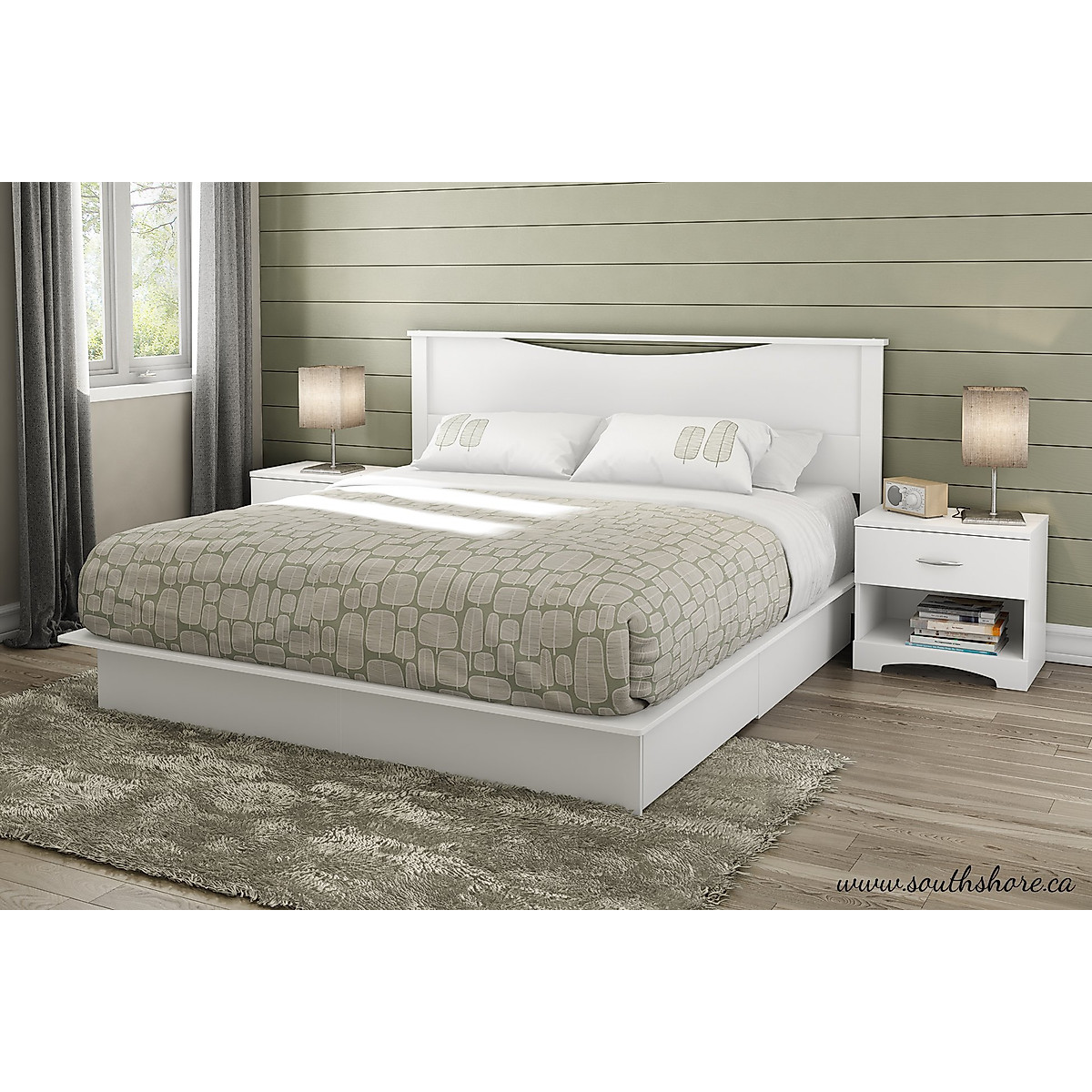 South Shore Step One Headboard, King 78-Inch, Pure White