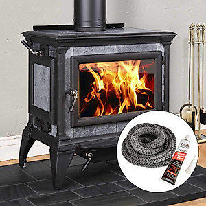 Stanbroil Wood Stove Gasket, 3/4" x 84" Graphite Impregnated Fiberglass Rope Seal and High-Temperature Cement Gasket Kit Replacement for Wood Stoves Door