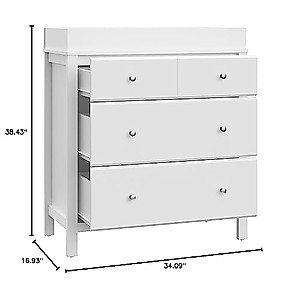 Stork Craft Carmel Chest with Changing, 3 Drawer with Topper, White