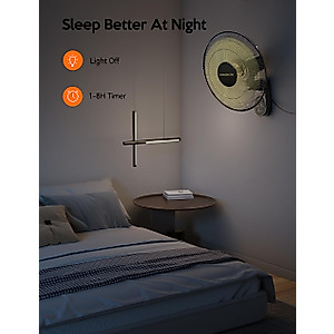 VAGKRI Wall Mount Fan, 16 Inch Wall Fan with 5 Blades, 5 Speeds, 8 Hour Timer, 90° Oscillating Quiet Fan with Remote for Home Office Bedroom Living Room Garage