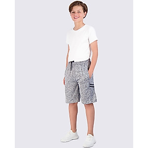 Real Essentials Dry Fit Dri-Fit Big Boys Girls Youth Clothing Active Athletic Performance Basketball Soccer Tennis Exercise Summer Activewear Gym Teen Running Shorts, Set 5, L (12/14), Pack of 5