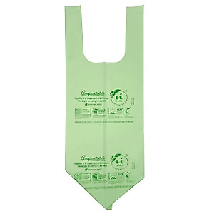 UNNI Compostable T-Shirt Bags with Handle-Tie, 8 Gallon, 30 Liter, 30 Count, 0.8 Mil, Medium Kitchen Food Scrap Waste Bags, ASTM D6400, US BPI, CMA and OK compost HOME Certified, San Francisco