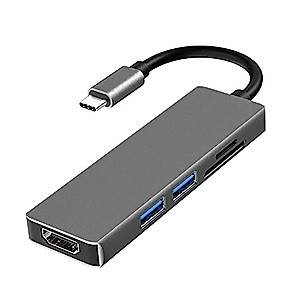 Convenient and Practical 5 in 1 Type-c to HDMI + 2 x USB 3.0 + SD/TF Card Slot HUB Adapter