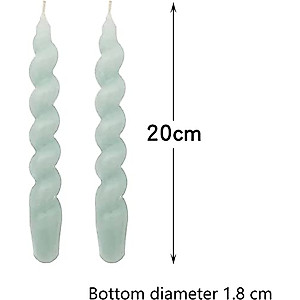 Berkebun 20CM Spiral Taper Candle -Conical Stick Candles,H7.5inch, for Holiday Wedding Party Wax Unscented Dinner Candle Long Votive Candles,Christmas Giftt,Chime Candles.(2, Blue)