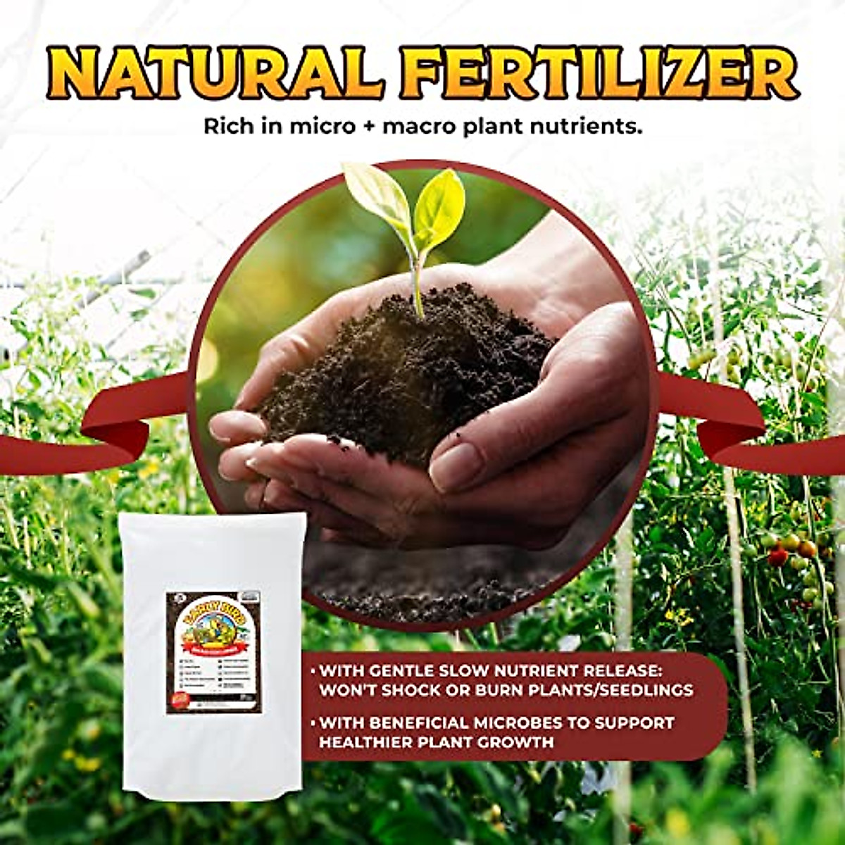 100% Pure Worm Castings Rich in Micro Nutrients - Odor Free Organic Plant Fertilizer for Indoor/Outdoor Use - Helps Reduce Soil Compaction, Improve Soil Aeration, Increase Water Retention, and More