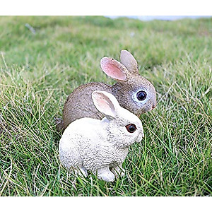 phnam garden, Rabbit Courtyard Decoration Resin Statue Yard and Garden, Indoor and Outdoor Decoration Sculpture,Fairy Garden Resin Statue