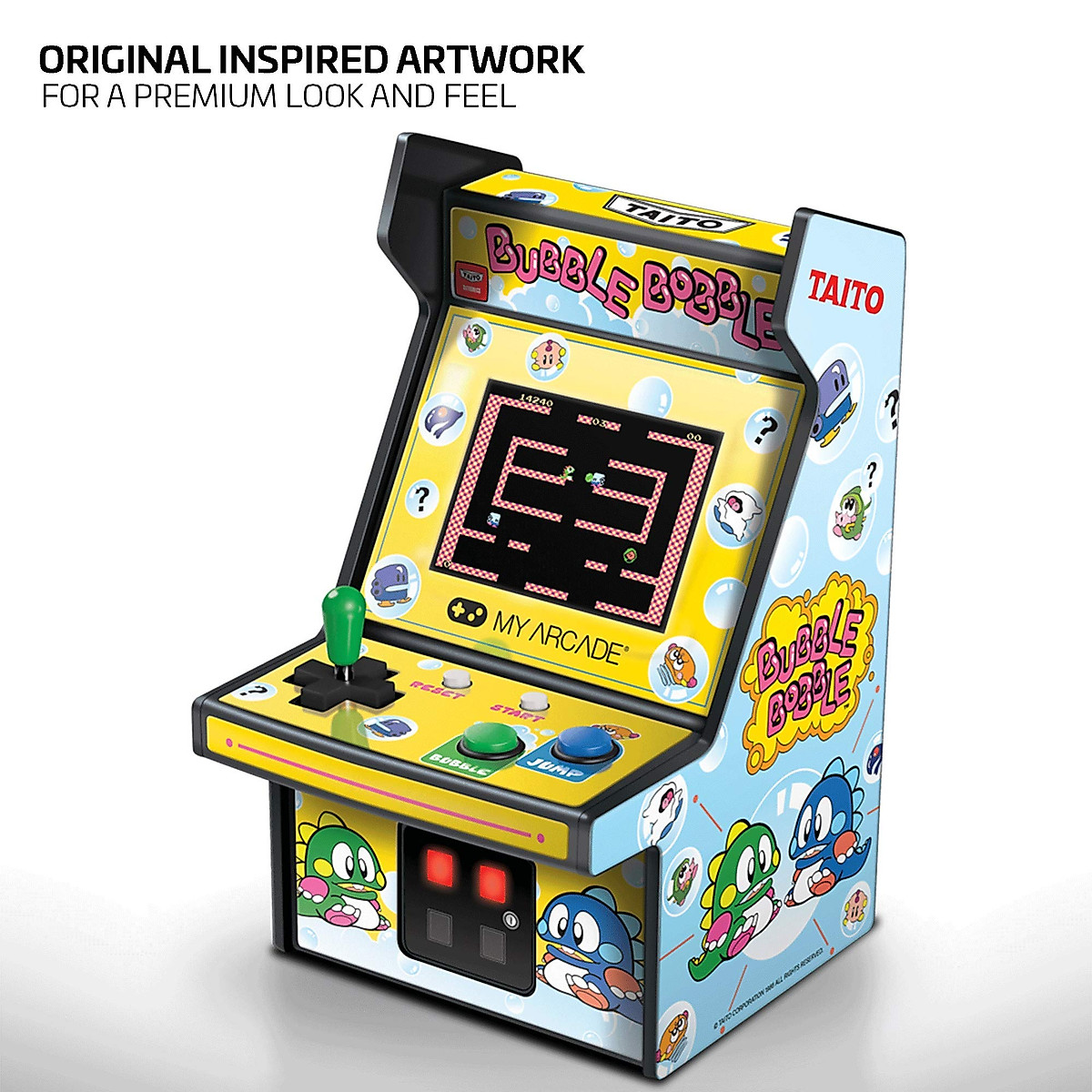 My Arcade Micro Player Mini Arcade Machines: Bubble Bobble and Ms. Pac-Man Video Games, Fully Playable, 6.75 Inch Collectibles, Color Displays, Speakers, Volume Buttons, Headphone Jacks - Electronic Games