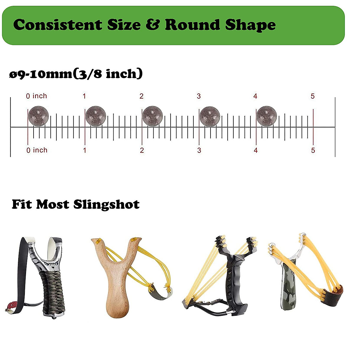 Timbocca Slingshot Ammo 3/8 Inch, 5500g Biodegradable Clay Sling Shot Ammo Ball 9mm - 10mm for Hunting and Target Practice