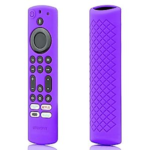 LEFXMOPHY CT-RC1US-21 Case Cover Replacement for Toshiba and Insignia NS-RCFNA-21 CT-RC1US-21 TV Remote, Purple Voice Silicone Protective Protector