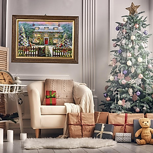 Wowok Advent Calendar 2024 Christmas Jigsaw Puzzles- The Christmas Cottage Holiday Puzzles for Adults Kids, 24 Parts 1008 Pieces Jigsaw Puzzles Gift for Countdown to Christmas