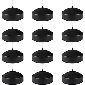 Black 3-Inch Floating Candles - Set of 12 Long-Lasting, Waterproof, Wind-Resistant, Perfect for Halloween Decorations, Outdoor Pools & Parties, Holiday Decorations