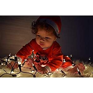 Flagicon Outdoor Indoor Lights, 200 Counts 72FT Waterproof Green Wire Warm White Connectable Decorative Lights for Holiday Tree Patio Garden Party Wedding, UL Certified