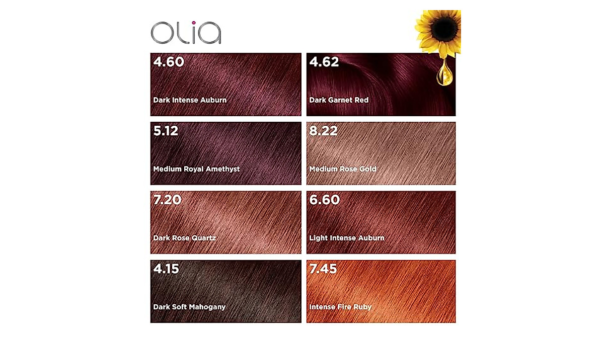 Garnier Olia 7.45 Dark Fire Ruby Hair Color - Ammonia Free