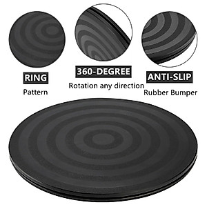 RHBLME 3 Pack Black Small Lazy Susan 8 Inch, Non Skid Heavy Duty Rotating Swivel Steel Ball Bearings, Holds up to 80 lbs, Black Plastic Turn Table Organizers - Used for Cabinets, Monitor, TV, etc