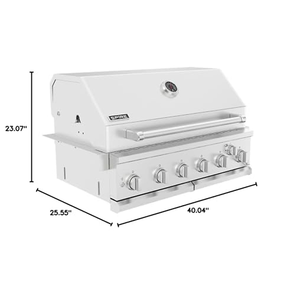 Spire Premium Grill Built-in Head, 6-Burner with Rear Burner Propane Grill, Convertible to Natural Gas, 36 inches Built-In Island Grill Head, Stainless Steel, BBQ Grill Island