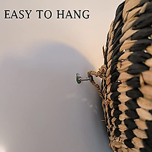 Boho Wall Basket Decor Set of 3, Hand Woven Rattan Hanging Décor, Decoration for Living Room, Office, Bedroom