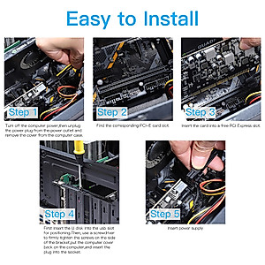 Sinefine 5 Ports USB 3.0 PCI Express (PCIe) Expansion Card (3 USB Type-A and 2 USB Type-C Ports)