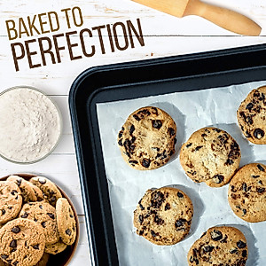 NutriChef Non-Stick Cookie Sheet Baking Pans - 2-Pc. Professional Quality Kitchen Cooking Non-Stick Bake Trays w/ Blue Diamond Coating Inside & Outside, Dishwasher Safe - NutriChef, One Size