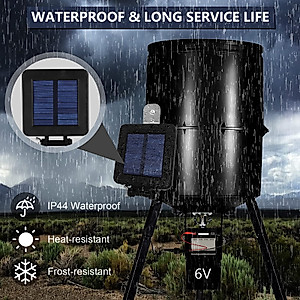 folwerpk 6-Volt Solar Panel for Deer Feeder with an Adjustable Mounting Bracket and Alligator Clips - Waterproof Solar Power Charger Compatible with 6V Game Feeder Timer and Rechargeable Batteries