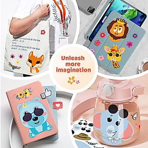 sinceroduct Make a Face Stickers for Kids, 60 Sheets Woodland Teaching Stickers, Make Your Own Stickers, Party Favor Stickers with 20 Animal Designs, Unique Stickers, Perfect as Reward&Gift for Kids