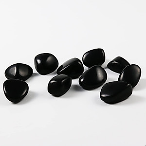 Tumbled Polished Natural Black Obsidian Stones, Crystals and Healing Stones Quartz Bulk for Wicca, Reiki, Healing Energy, Chakra Stones, Witchcraft Supplies(10Pcs)