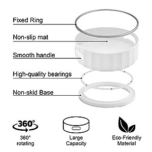 Lazy Susan 2 Pack, Upgraded 360° Turntable Storage Containers Organizer Non-Slip Spice Rack Organizer for Kitchen Cabinet Bathroom Pantry Fridge Cupboard - 12'' and 9''