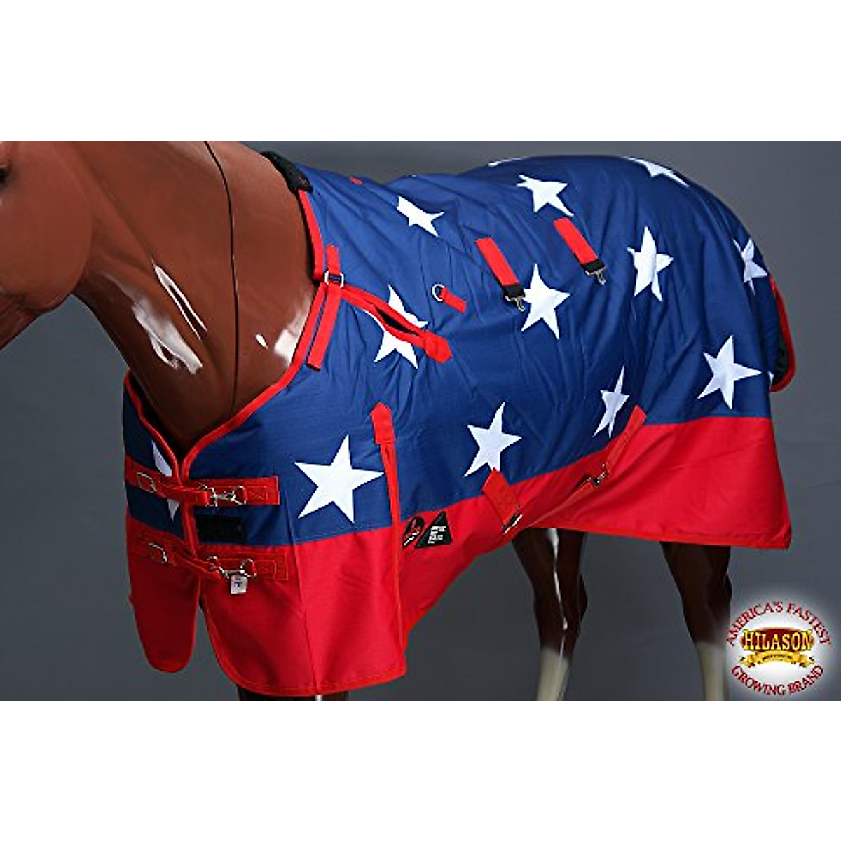 HILASON 600D Winter Waterproof Poly Miniature Horse Blanket US Flag - 42 Inches | Horse Blanket | Horse Blankets for Winter Waterproof | Horse Turnout Blanket | Horse Turnout