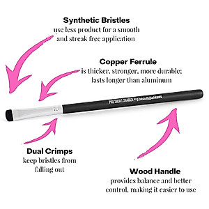 Smudge Makeup Brush Eye Shadow Brush - Short Shader Eyeshadow Smudger Tool, Small Flat Bristles for Blending Eyeliner Smokey Eye, Precision Cut Crease, Outer V, Corner Highlighter, Eyebrow Concealer