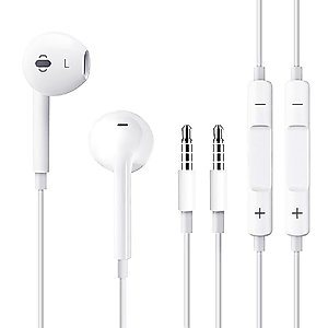 2 Pack Apple Earbuds [Apple MFi Certified] Headphones Earphones with 3.5mm Wired in Ear Headphone Plug(Built-in Microphone & Volume Control) Compatible with iPhone,iPad,iPod,PC,MP3/4,Android -White