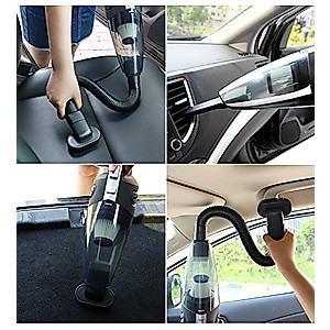 SZFY Handheld Vacuum Cordless Portable Wet Dry Vacuum Cleaner for Car Home Pet Hair with Filter Rechargeable 2200mAh Lithium Battery 120W 4500PA Powerful Suction (Black)