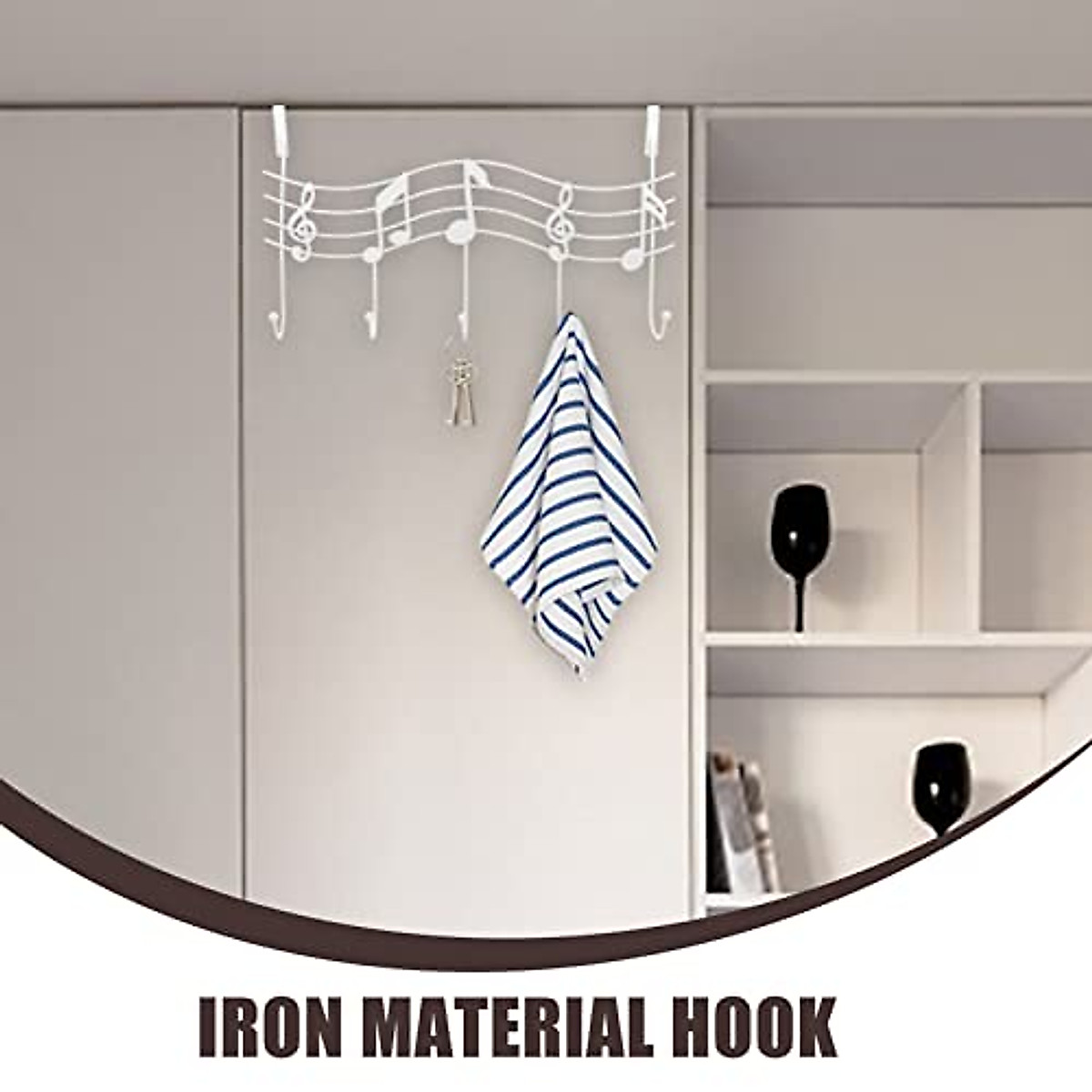 Key Hooks Towel Hooks Key Hook Over Door Towel Rack Over The Door Hooks Music Note Metal Hook Coat Hat Bag Wall Hook Hanger Organizer Holder White Over Door Towel Rack Towel Hook