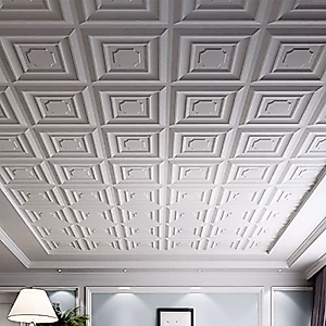Art3d Drop Ceiling Tiles 24x24, Pack of 12pcs in White