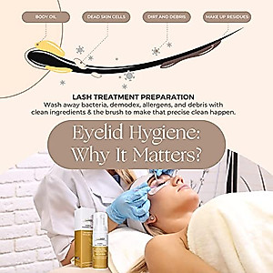 LASHVIEW Lash Shampoo,Eyelash Extensions Cleanser,50ml with Brush,Eyelid Foaming Cleanser,Gentle Formula without Irritation, Easy to Use and Rinse,For Home Use and Salon