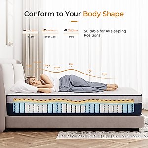 Vesgantti Tight Top Series - 10 Inch Innerspring Hybrid Twin Mattress/Bed in a Box, Medium Firm Plush Feel - Multi-Layer Memory Foam and Pocket Spring - CertiPUR-US Certified