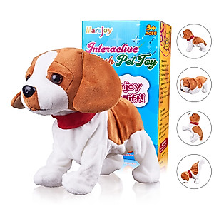 Pekingese Dog Interactive Barking Puppy Plush Animated Pet Electronic Dog Cute Robot Dog Baby Toys Touch Control Plush Stuffed Animal Dog Toy Toddler Kids Girl Toys Length 12"