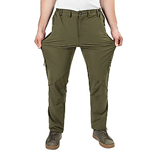 Postropaky Mens Hiking Quick Dry Lightweight Waterproof Fishing Pants Outdoor Travel Climbing Stretch Pants(Green36x32)