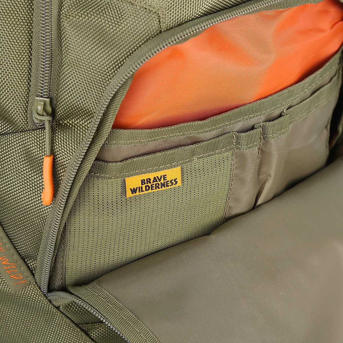 Brave Wilderness Durable Outdoor Capable Backpack made with a Ballistic Nylon Shell and Six Pockets by Coyote Peterson (Olive)