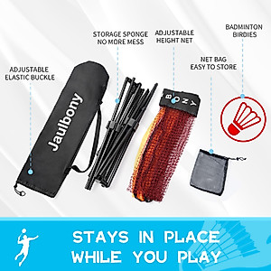 Jaulbony Pickleball Net Volleyball Net Outdoor Height Adjustable 10ft x 7.2ft Badminton Net Backyard Game Tennis Portable for Junior Kid Soccer Pool Sports High School