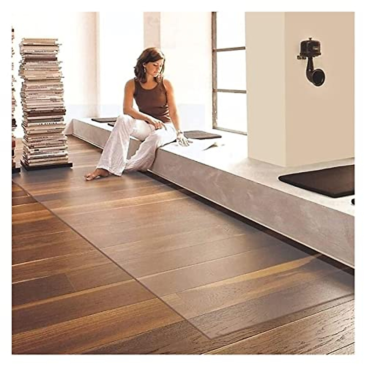 Clear PVC Desk Chair Mat 1.5mm Thick Chair Mat for Hard Floors, Plastic Carpet PVC Transparent High Impact Strength Office HouseholdNot Deformed Floor mat,60/90/100/120cm Wide for Office & Home (Colo