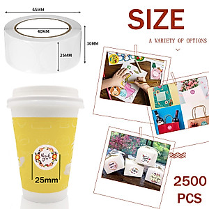 Thank You Stickers Rolls 2500 Pcs - 1 Inch Floral Designs Thank You Stickers Labels for Baking Packaging Envelope Seals Small Business Flower Stickers Tags for Wedding Birthday Party Gift Wrap Bag