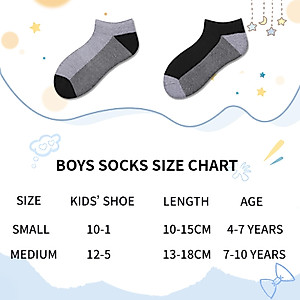 Comfoex Boys Socks 8 Pairs 6-8 4-6 8-10 Years Old Ankle Athletic Low Cut Socks Short Half Cushioned Socks