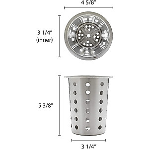 TrueCraftware – Set of 4 - Flatware Cylinder with outer lip, Stainless Steel - Kitchen Tools Flatware Holder Utensil Drying Cylinder Countertop Silverware Caddy