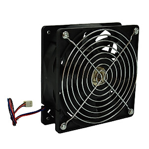 HIGHFINE 12cm 120mm 200CFM 4000RPM CPU Cooling Fan FFC1212DE 12V DC 3-Pin 3-Wire PC Computer High CFM Cooling Case Fan with Metal Finger Guard Grill