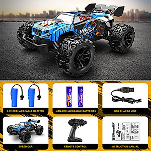 TOEAM RC Cars 1:20 Scale Remote Control Car, 2.4GHZ Fast Racing Monster Car, All Terrains RC Truck with Two Rechargeable Batteries for Boys Kids Adults Christmas Birthday Gift