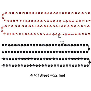 Rose Gold and Black Circle Garland Party Decoration Hanging Dots Streamer Banner Backdrop for Birthday/Bday/Wedding/Anniversary/Bachelorette/Bridal Shower/Sweet 16/Graduation/Hen Party Supplies