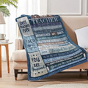 Teacher Gifts for Women, Best Teacher Appreciation Gifts for Mothers Day, Back to School Teacher Gifts, Gifts for Teachers from Students, Thank You Gift for Teacher Throw Blanket 60 x 50 Inch