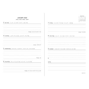 Letts Mineral A5 Week to View 2022 Diary - Slate