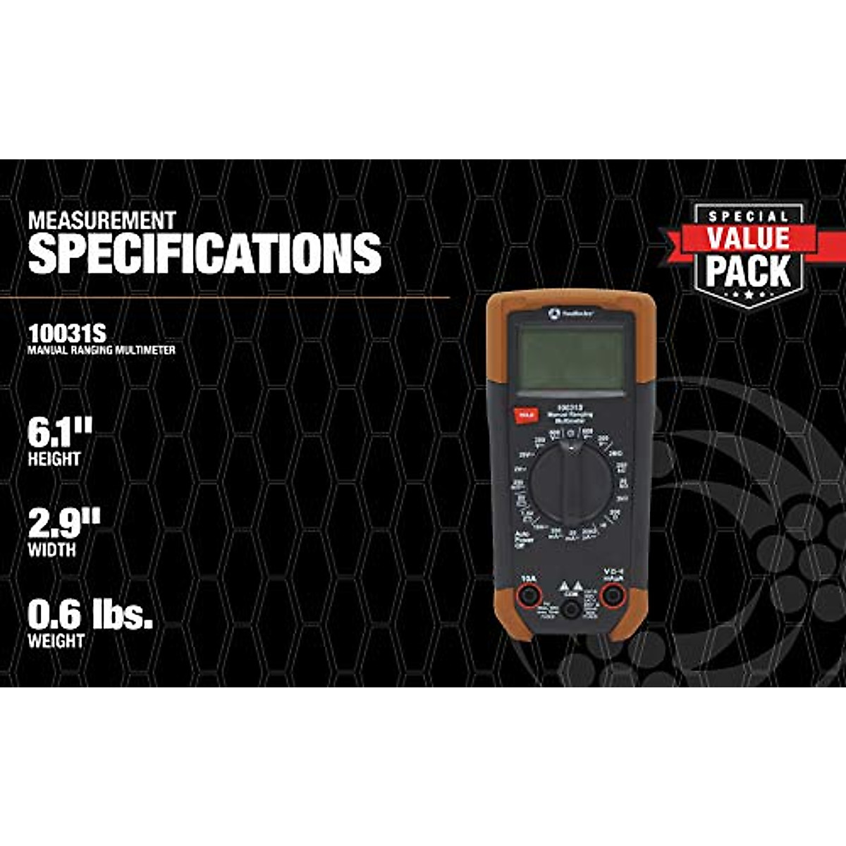 Southwire 10037K Electrical Test Kit with Full-Function Multimeter Non-Contact Voltage Detector and Outlet Tester Includes Test Leads and Batteries,Brown